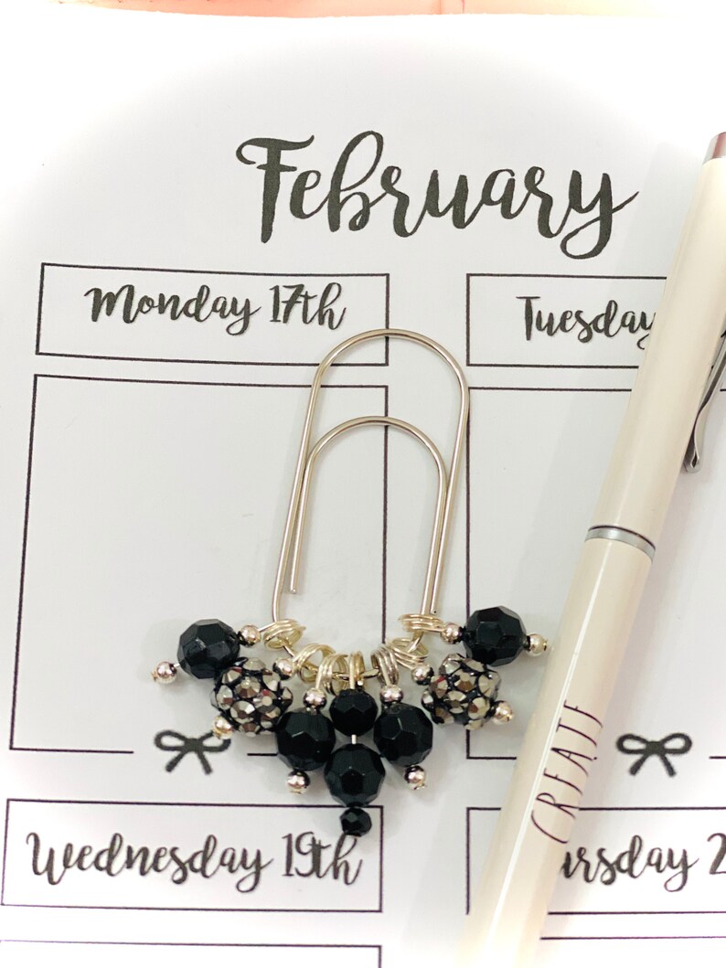 Planner Paperclips, Silver Paperclips, Planner Charms, Bead Paperclips ...