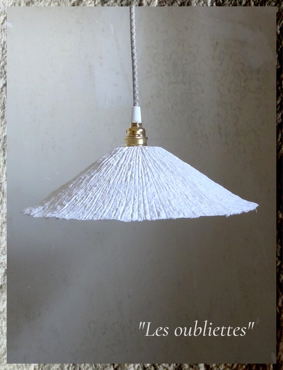 Interior Ceiling Lamp or Wall Lamp in Ivory White Tissue Paper Ready for Installation Unique and ...