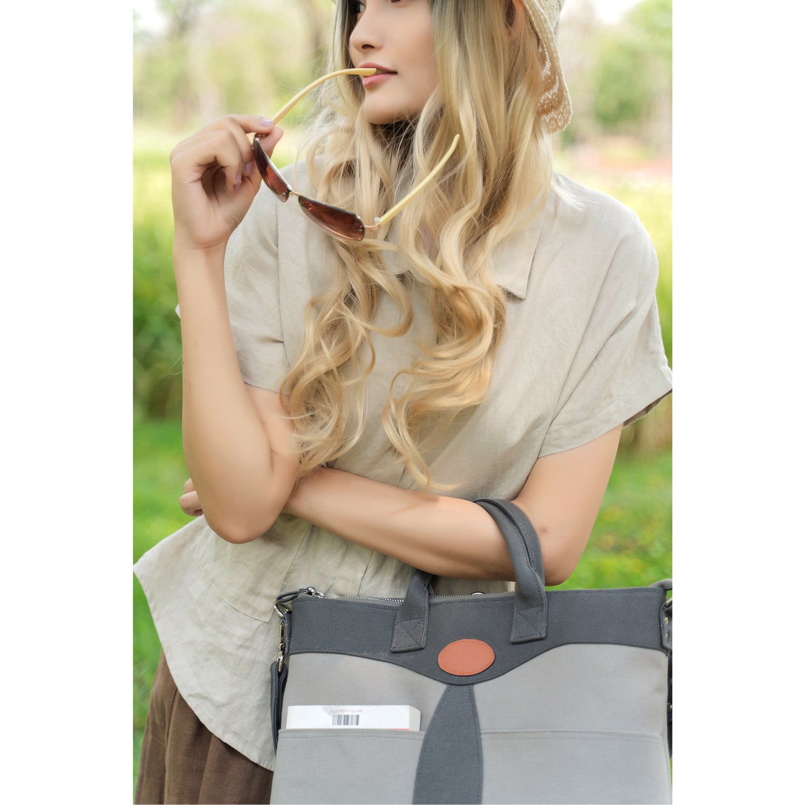 Grey Convertible Unisex Canvas Backpack, Unisex Shoulder Bag, Grey Tote ...