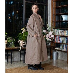 Plum Colored Linen Jacket With Lining, Purple Linen Overcoat, Long ...
