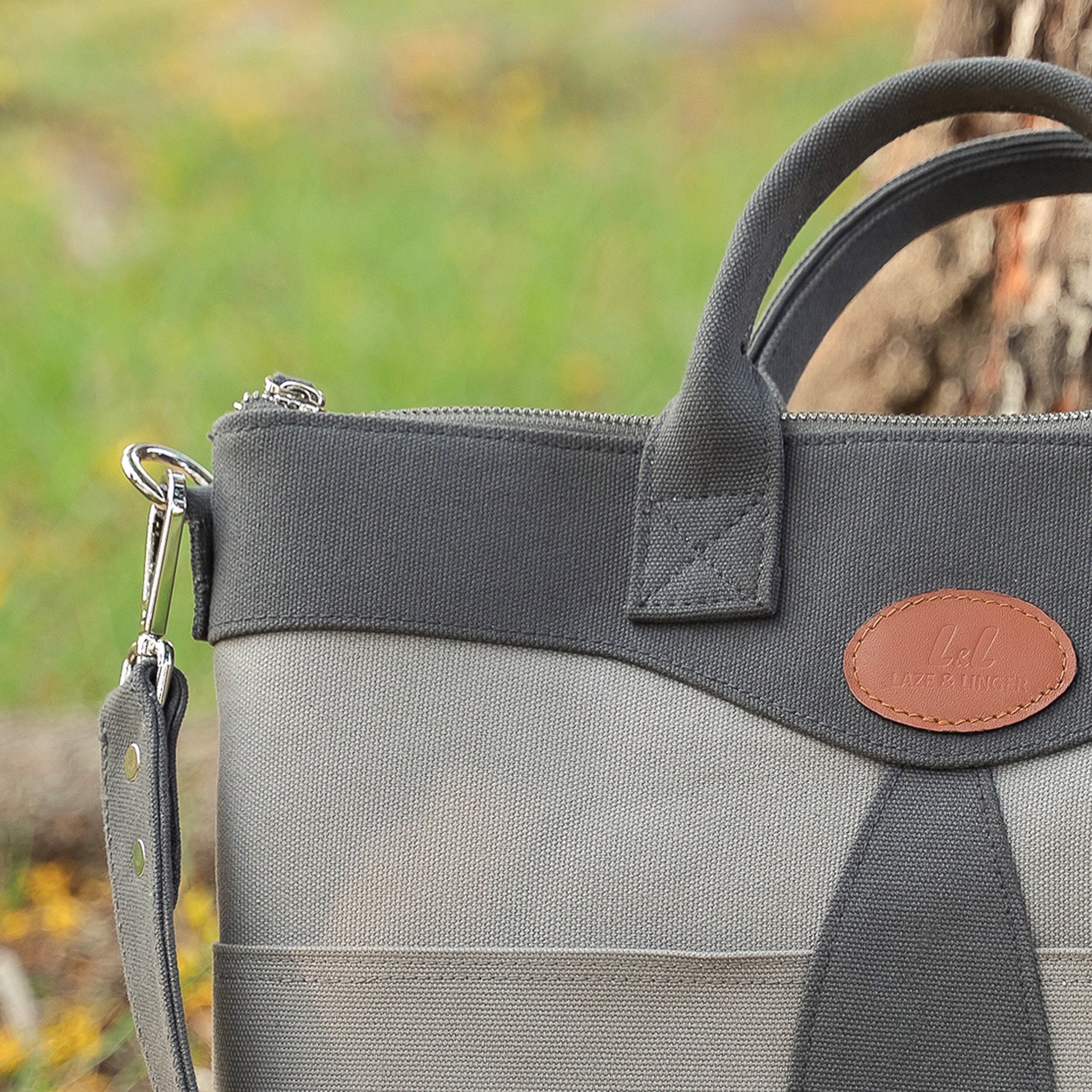 Grey Convertible Unisex Canvas Backpack, Unisex Shoulder Bag, Grey Tote ...