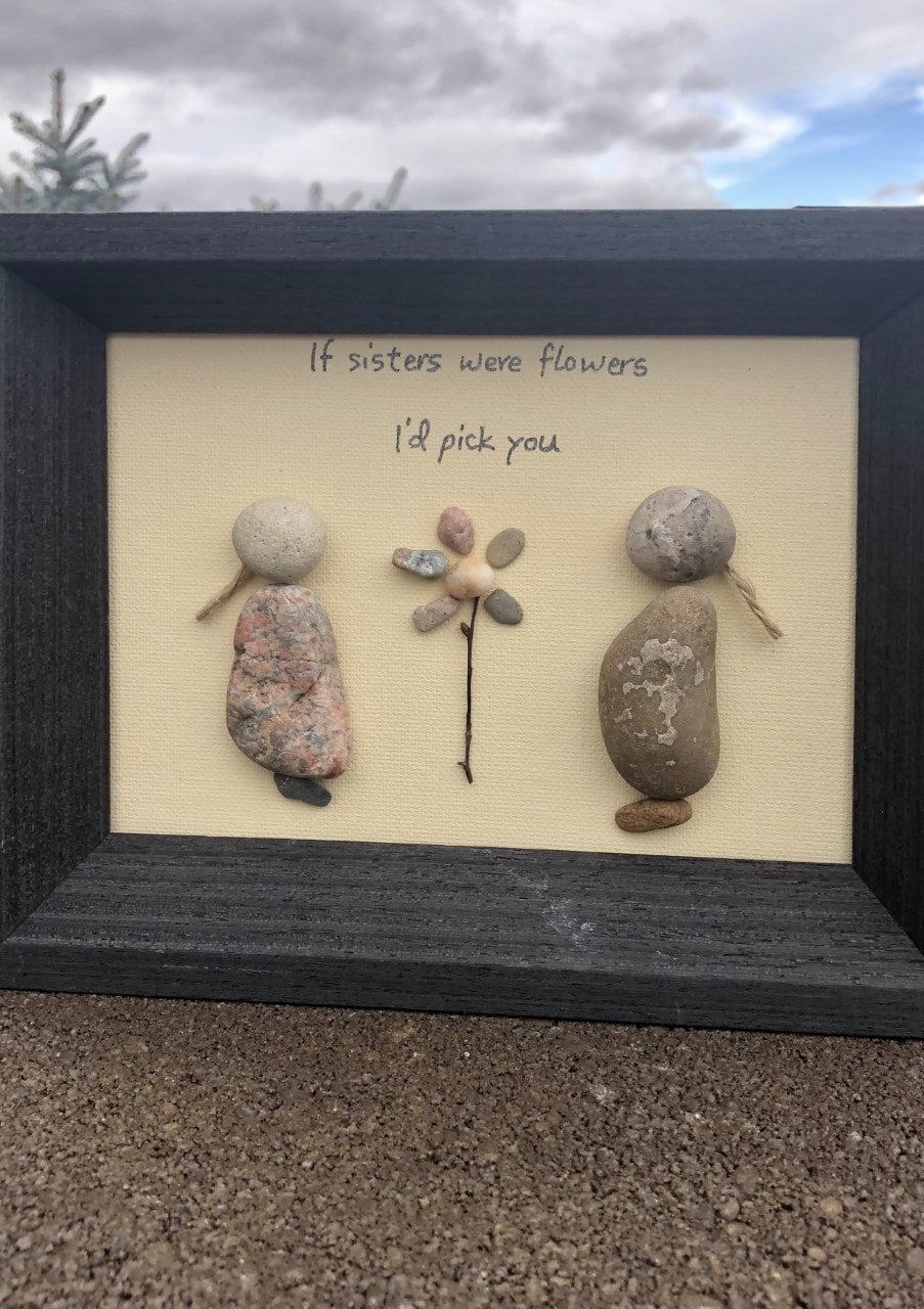 Sister Framed Picture Rock Art Pebble Art Sister Gift - Etsy
