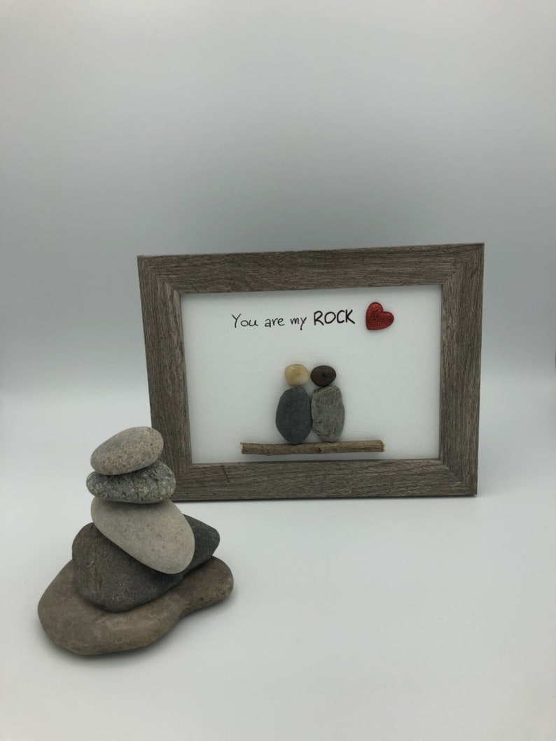 You Are My Rock Framed Rock Picture, Pebble Art Love, Girlfriend ...