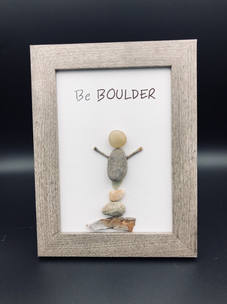 Be Boulder Framed Rock Art Graduation Pebble Art Grad - Etsy