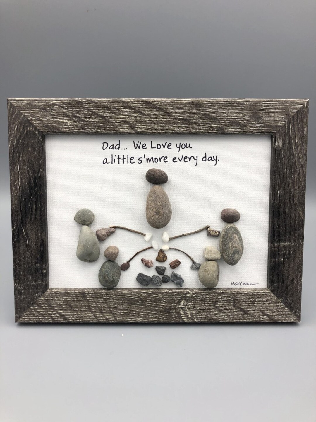 Father's Day Pebble Art, Dad Rock Art, Dad Camping, Father Campfire Art ...