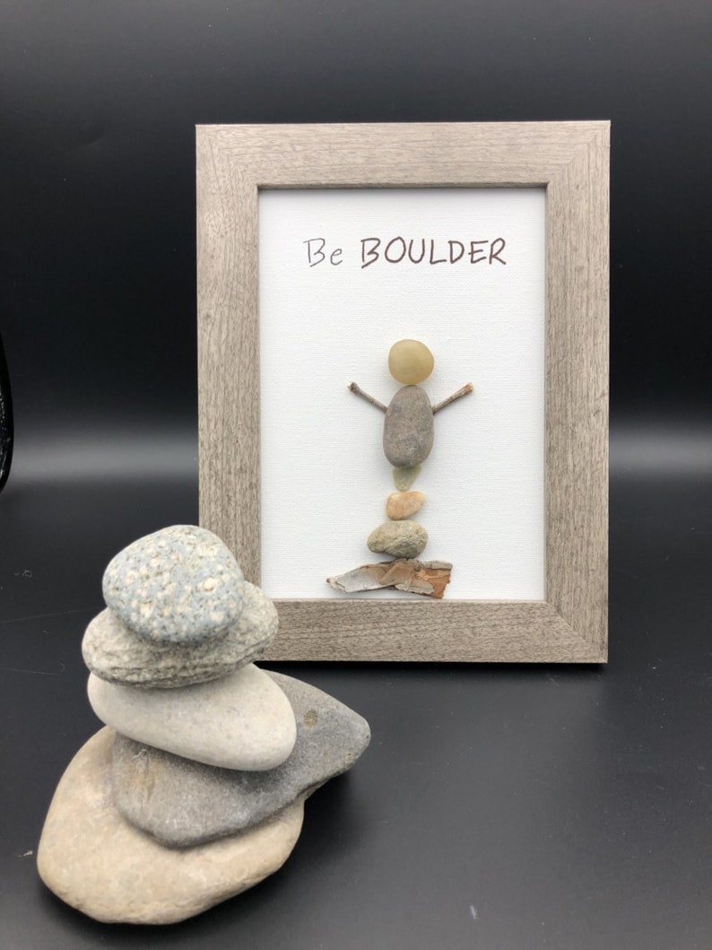 Be Boulder Framed Rock Art Graduation Pebble Art Grad - Etsy