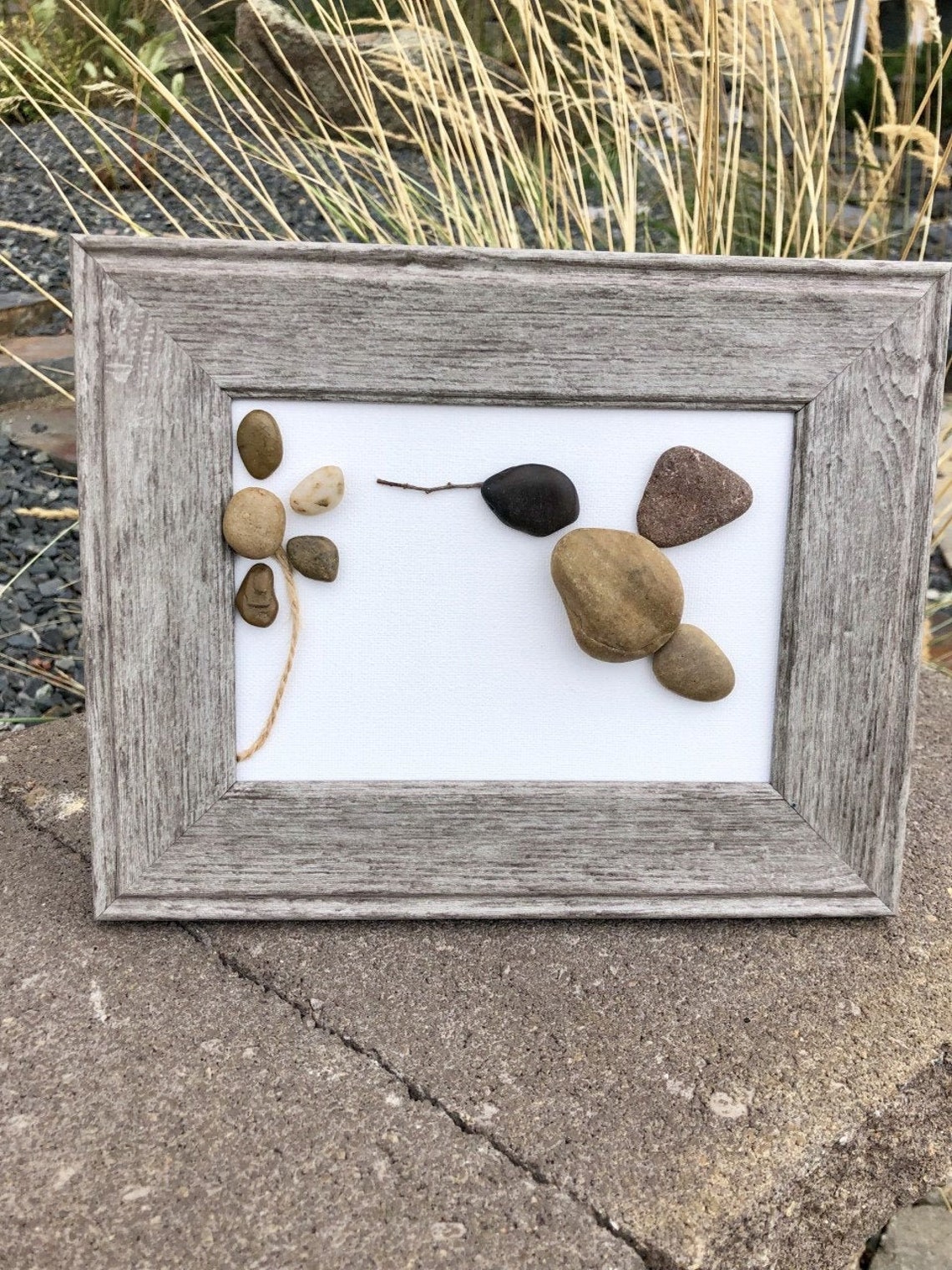 Humming Bird Rock Art Picture, Pebble Art Framed Humming Bird, Handmade ...