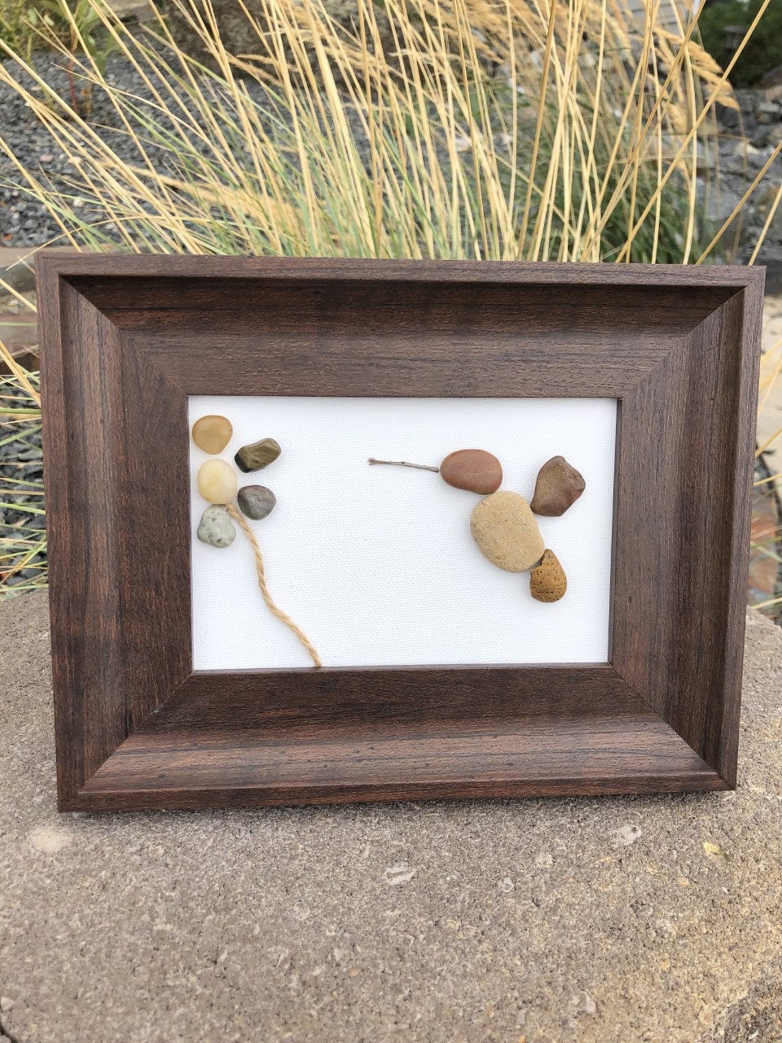 Humming Bird Rock Art Picture, Pebble Art Framed Humming Bird, Handmade ...