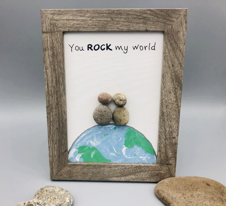 You Rock My World Rock Art Framed Pebble Art Rock My World - Etsy