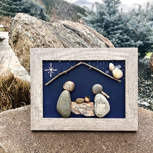 Christmas Nativity Pebble Art - Etsy