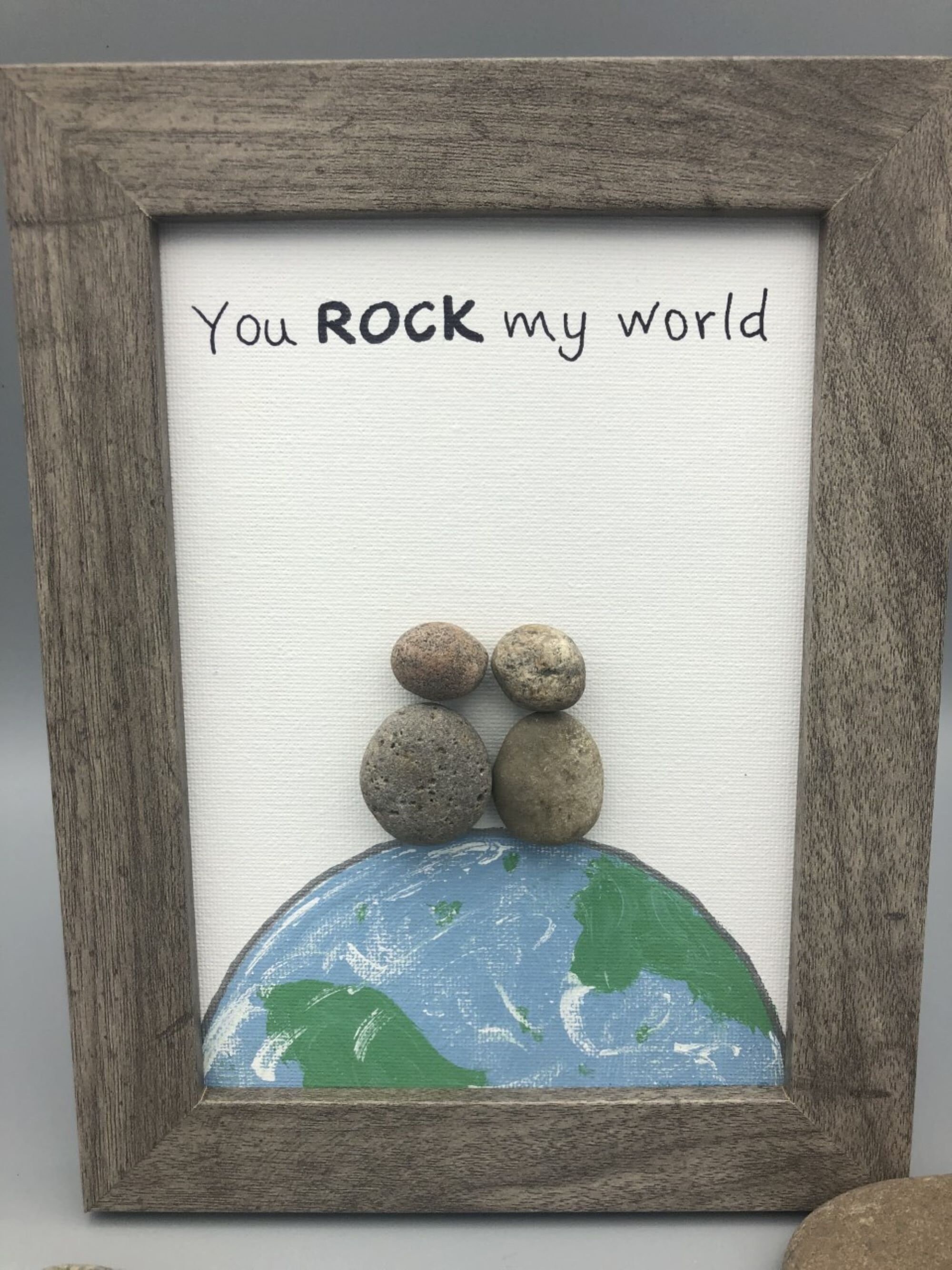 You Rock My World Rock Art Framed Pebble Art Rock My World | Etsy