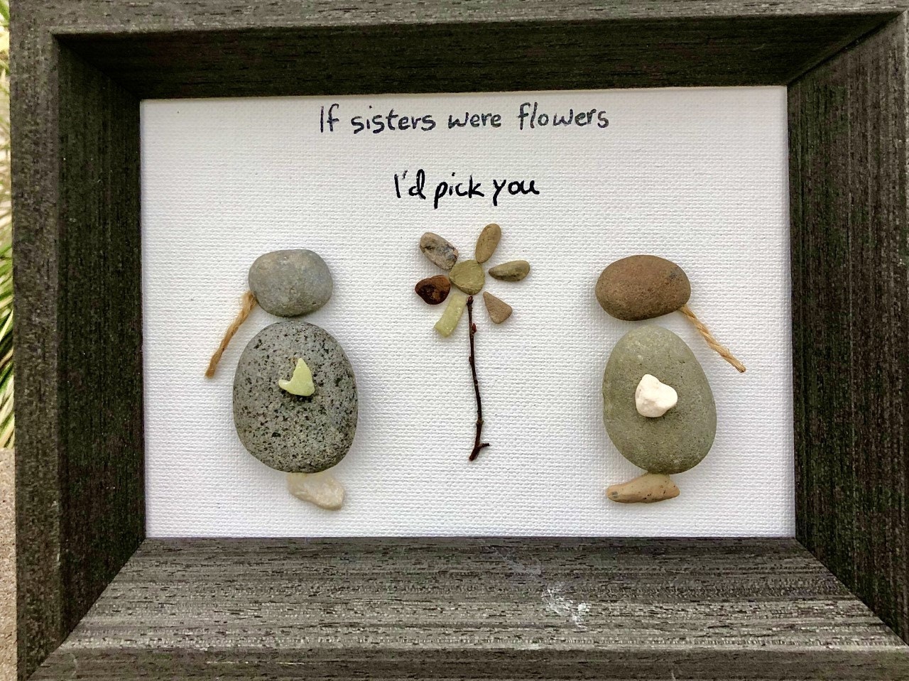 Sister Framed Picture Rock Art Pebble Art Sister Gift - Etsy