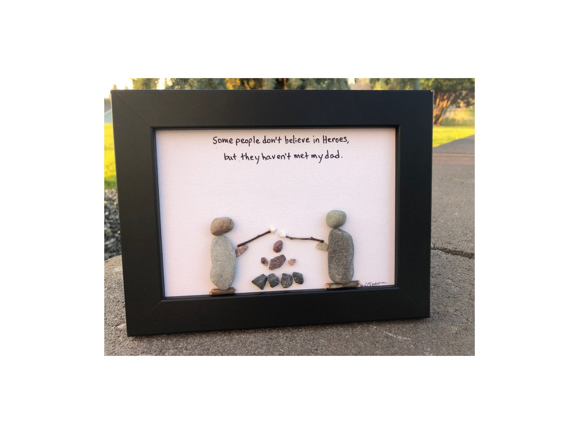 Fathers Day Pebble Art Rock Art Dad Gift Camping Dad Dad is | Etsy