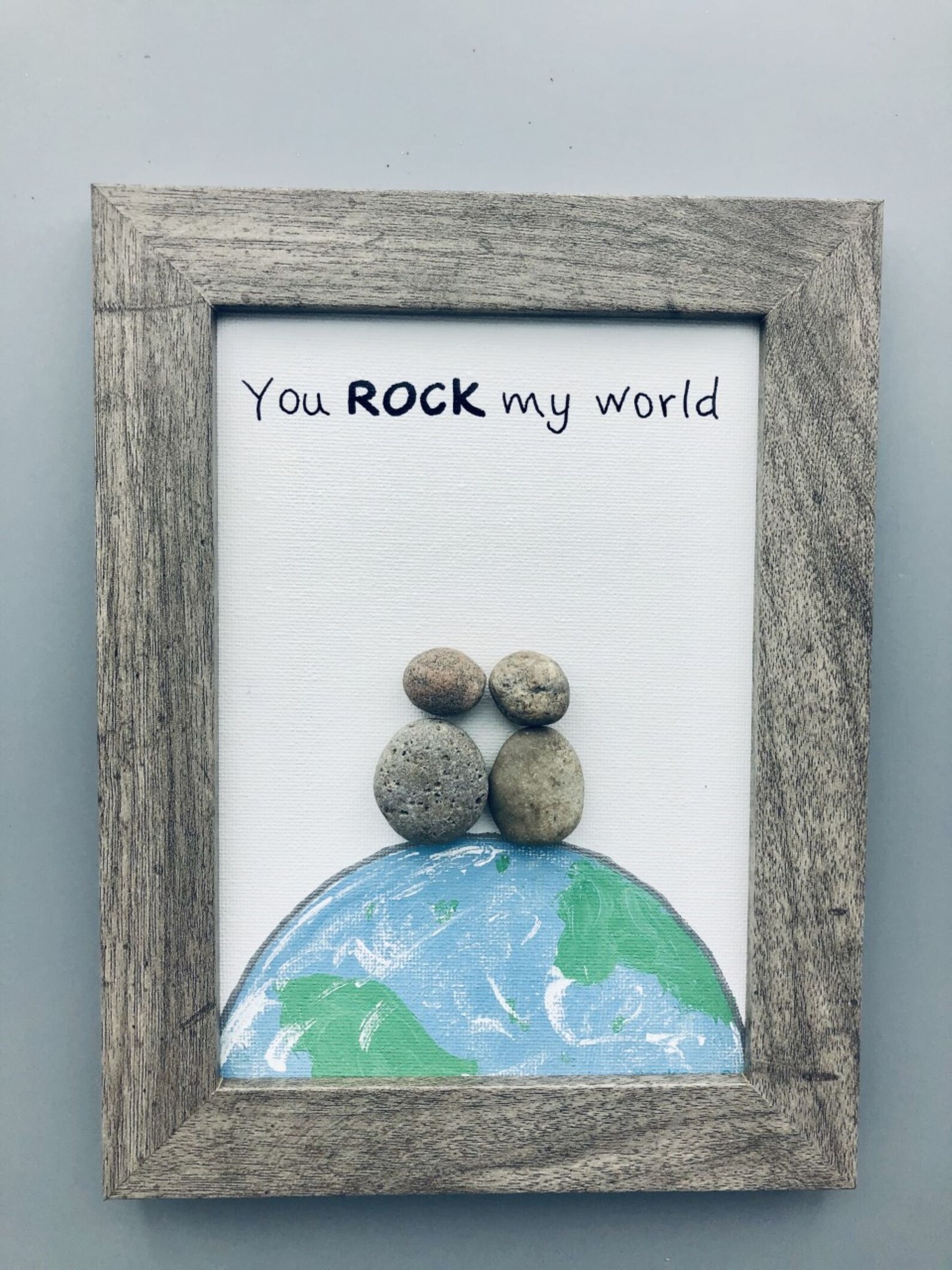 You Rock My World Rock Art Framed Pebble Art Rock My World - Etsy