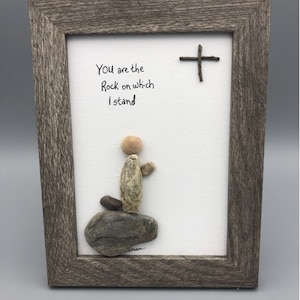 You Are My Rock Pebble Art Picture, Rock Art Praying, Jesus is My Rock ...