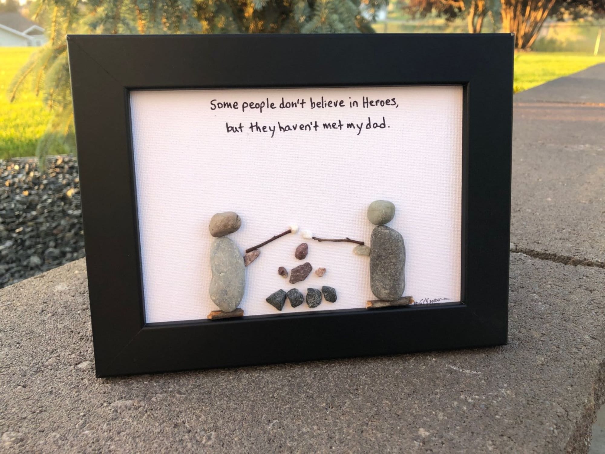 Fathers Day Pebble Art Rock Art Dad Gift Camping Dad Dad is | Etsy