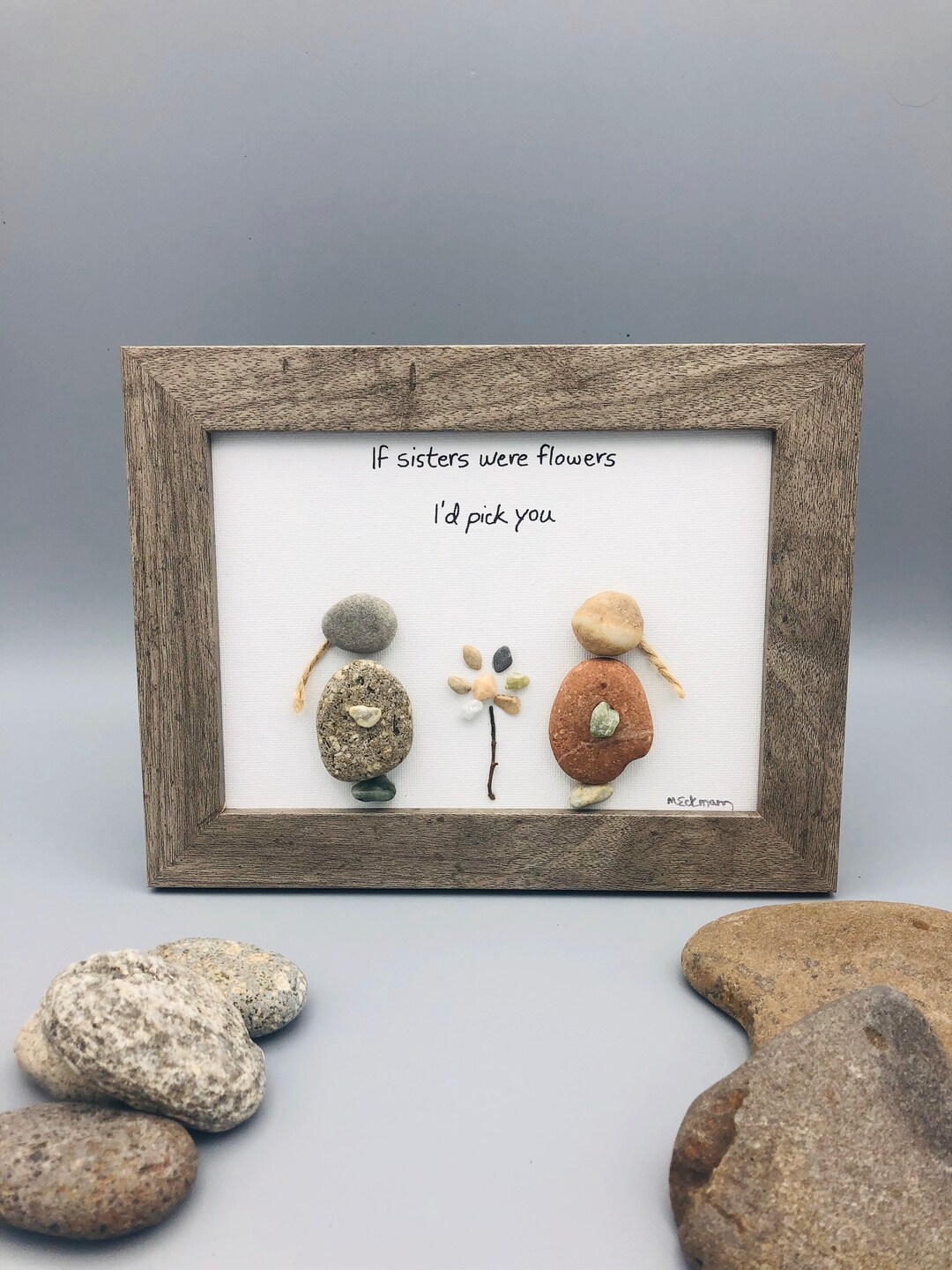 Sister Framed Picture Rock Art, Pebble Art, Sister Gift, Sister Friends ...