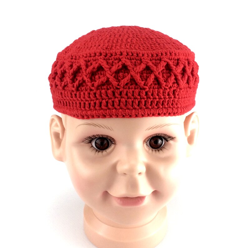 Red Kufi Hat Muslim Baby Gift Spring Hats Baby Kufi Custom Made Crochet ...