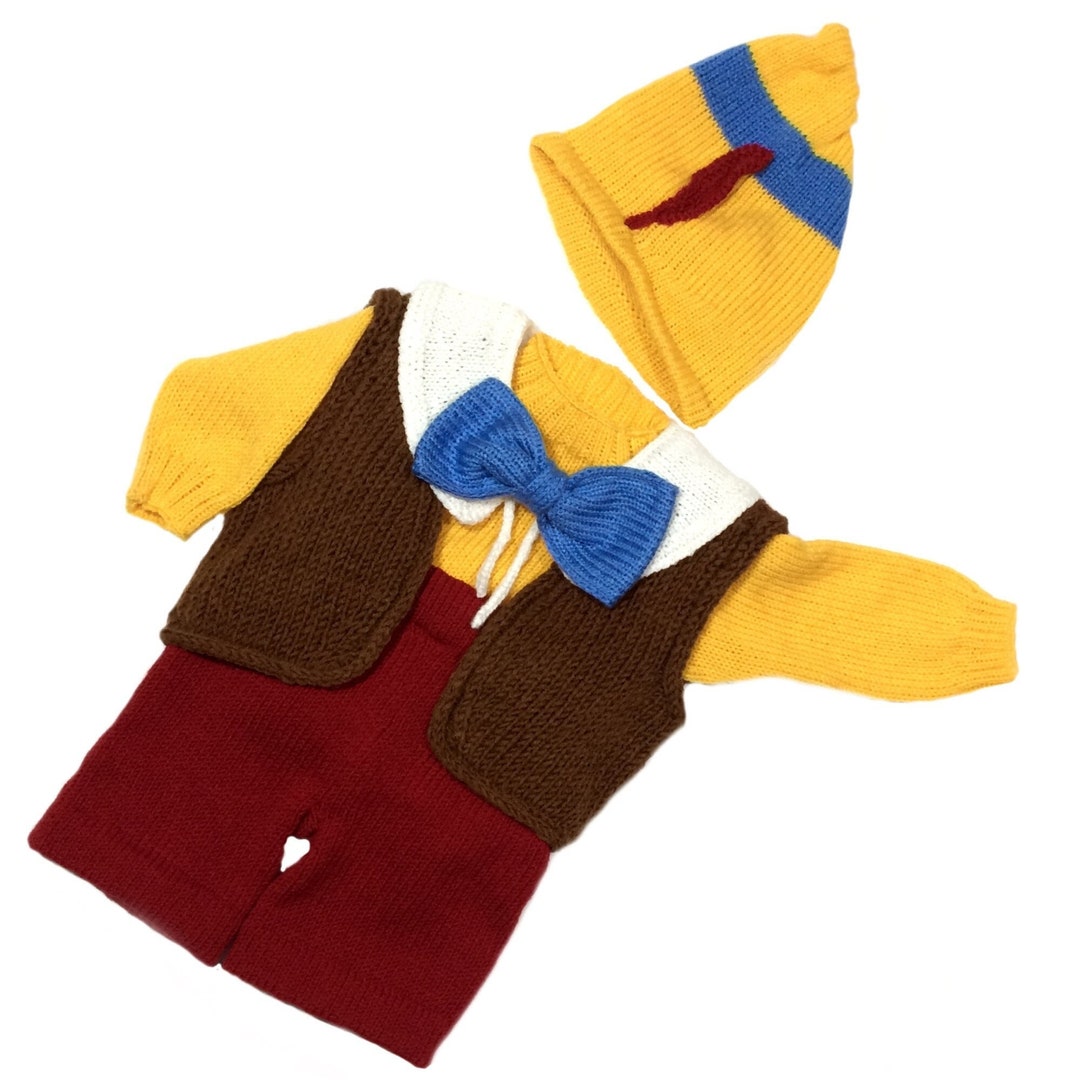 Baby Pinocchio Outfit Set: Sweater Vest Pants Hat Pinocchio Costume ...