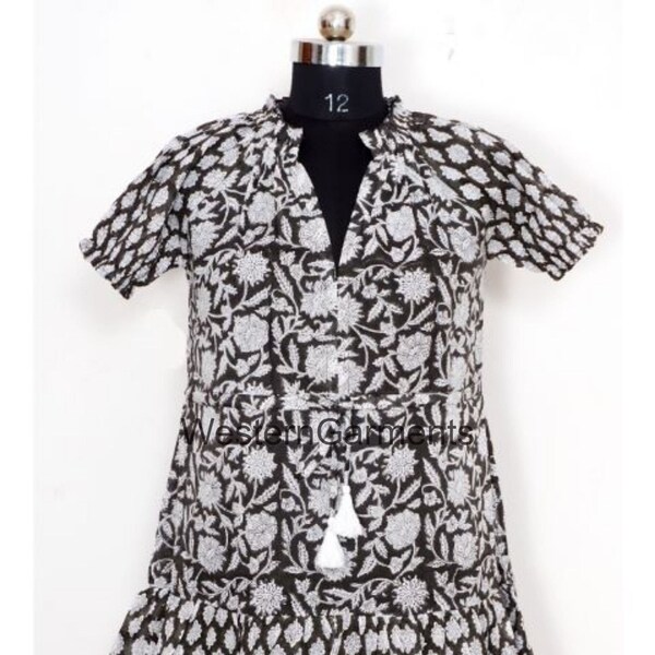 Block Print Tunic Short Dress - Etsy