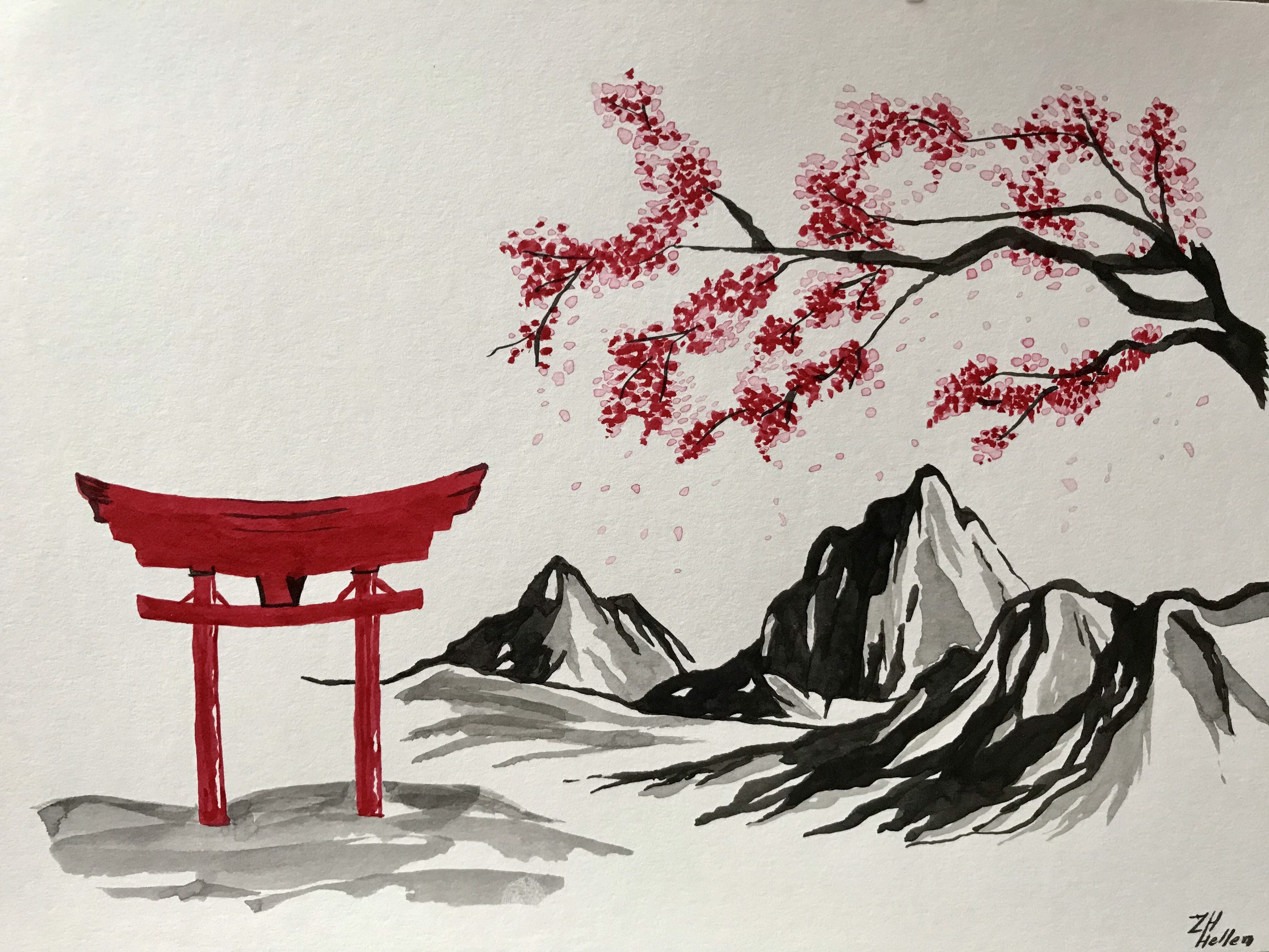Original Chinese Ink Painting Ink Simple Art Watercolor - Etsy