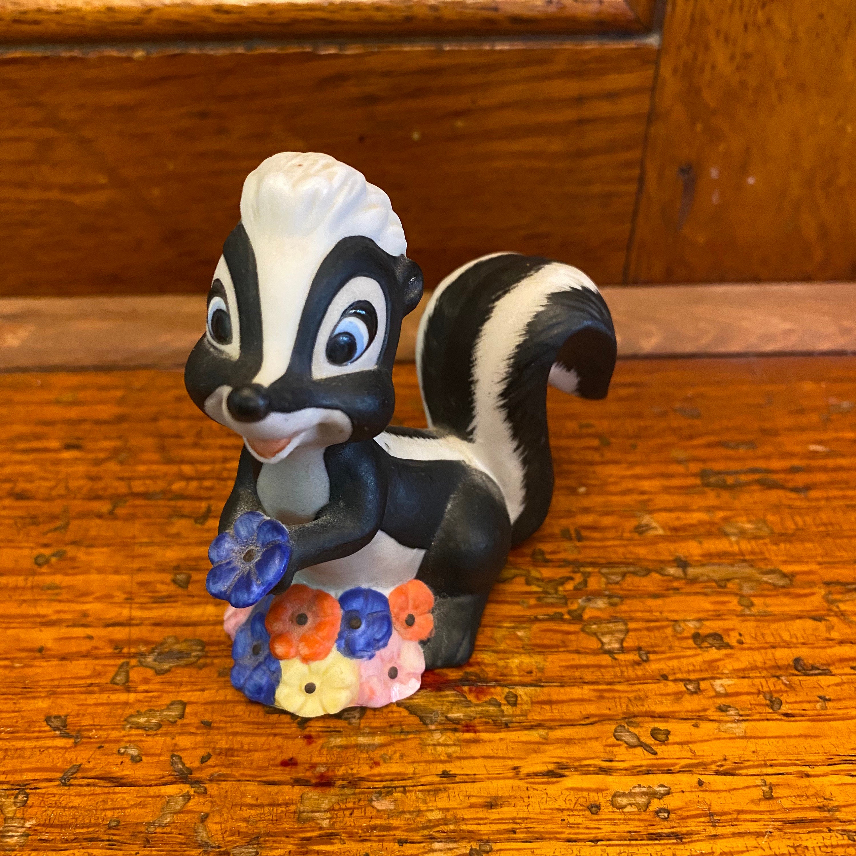 Vintage Disney Bambi Flower the Skunk Ceramic Figurine - Etsy