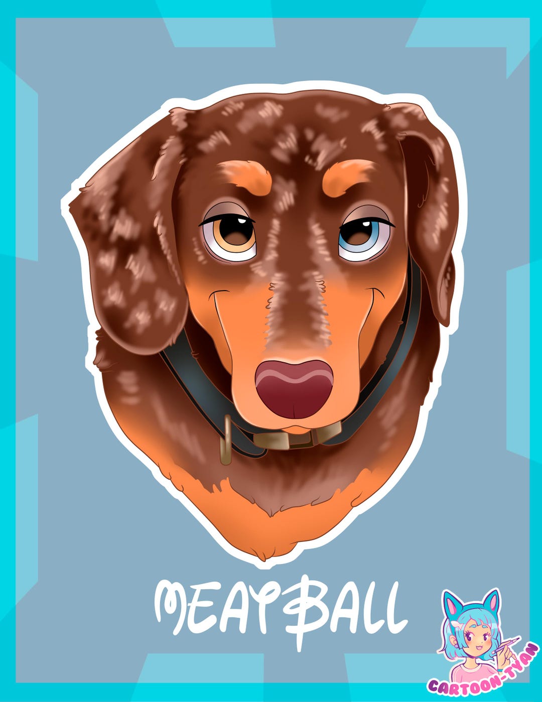 Cartoon Pet Portrait, Custom Pet Portrait, Cartoon Portrait From Photo ...
