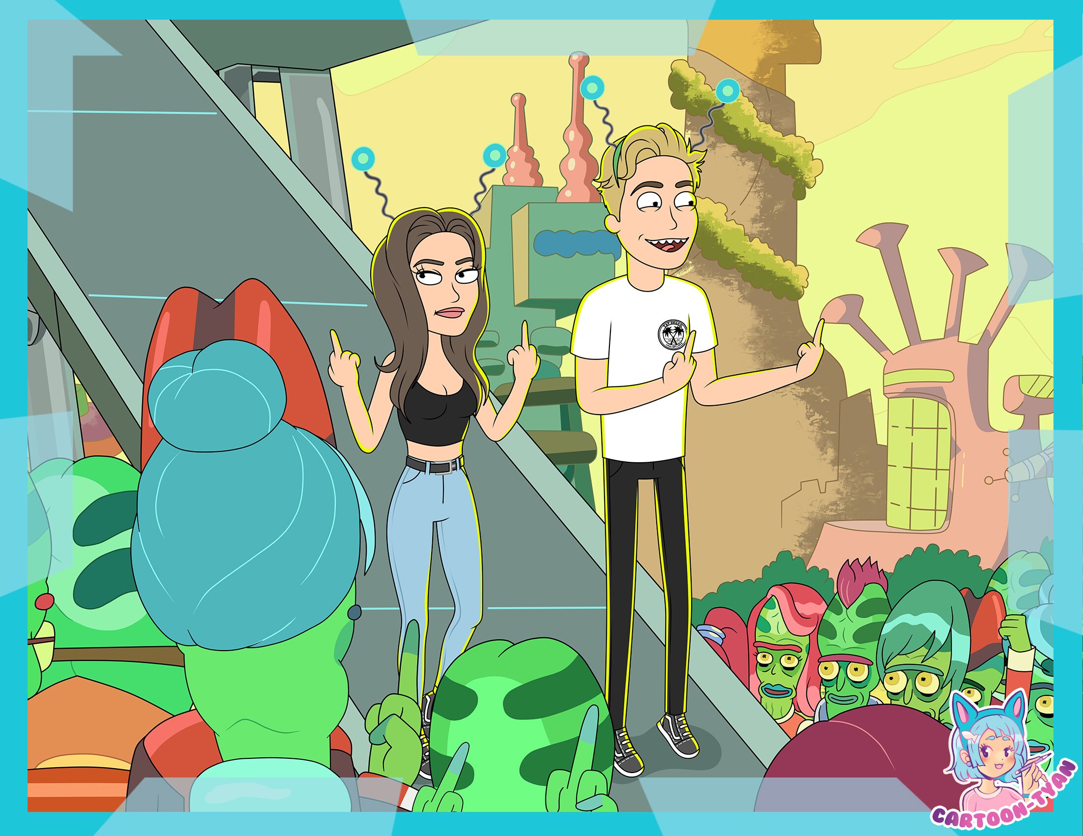 We Draw You in Your Favorite Animated TV Show Style Portrait | Etsy