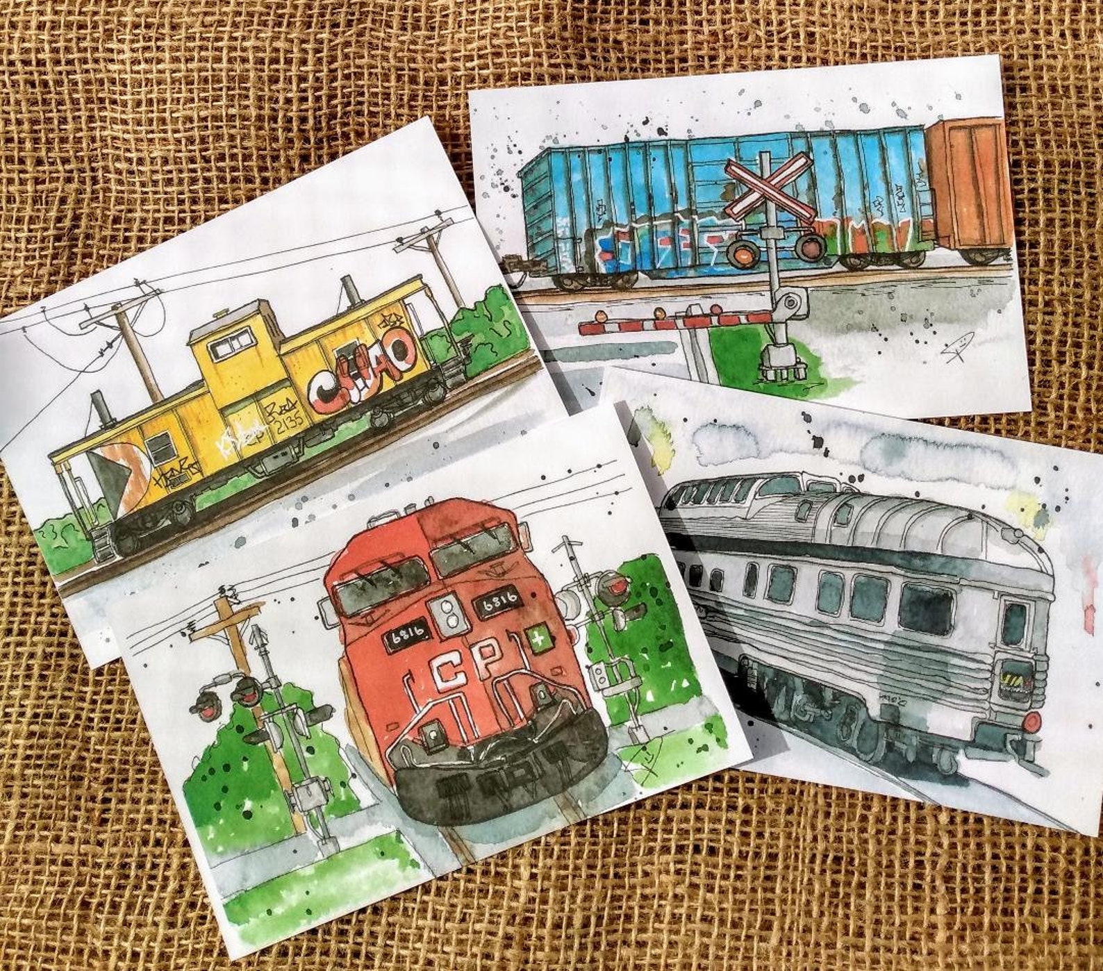 Railway Train Memorabilia Fine Art Postcards Gift for Train - Etsy