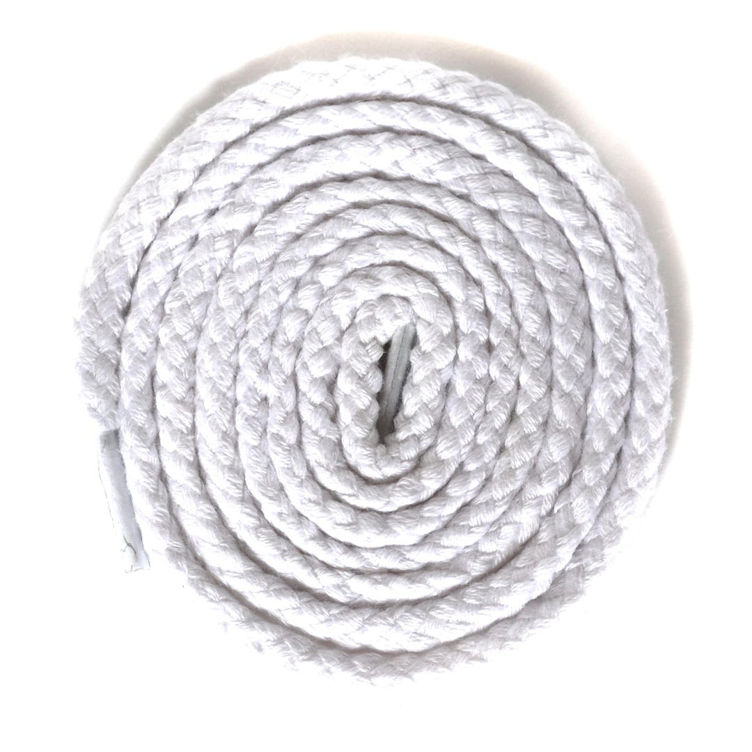 Chunkey Cotton Rope Laces Round Braided Shoelaces Made of Cotton White ...