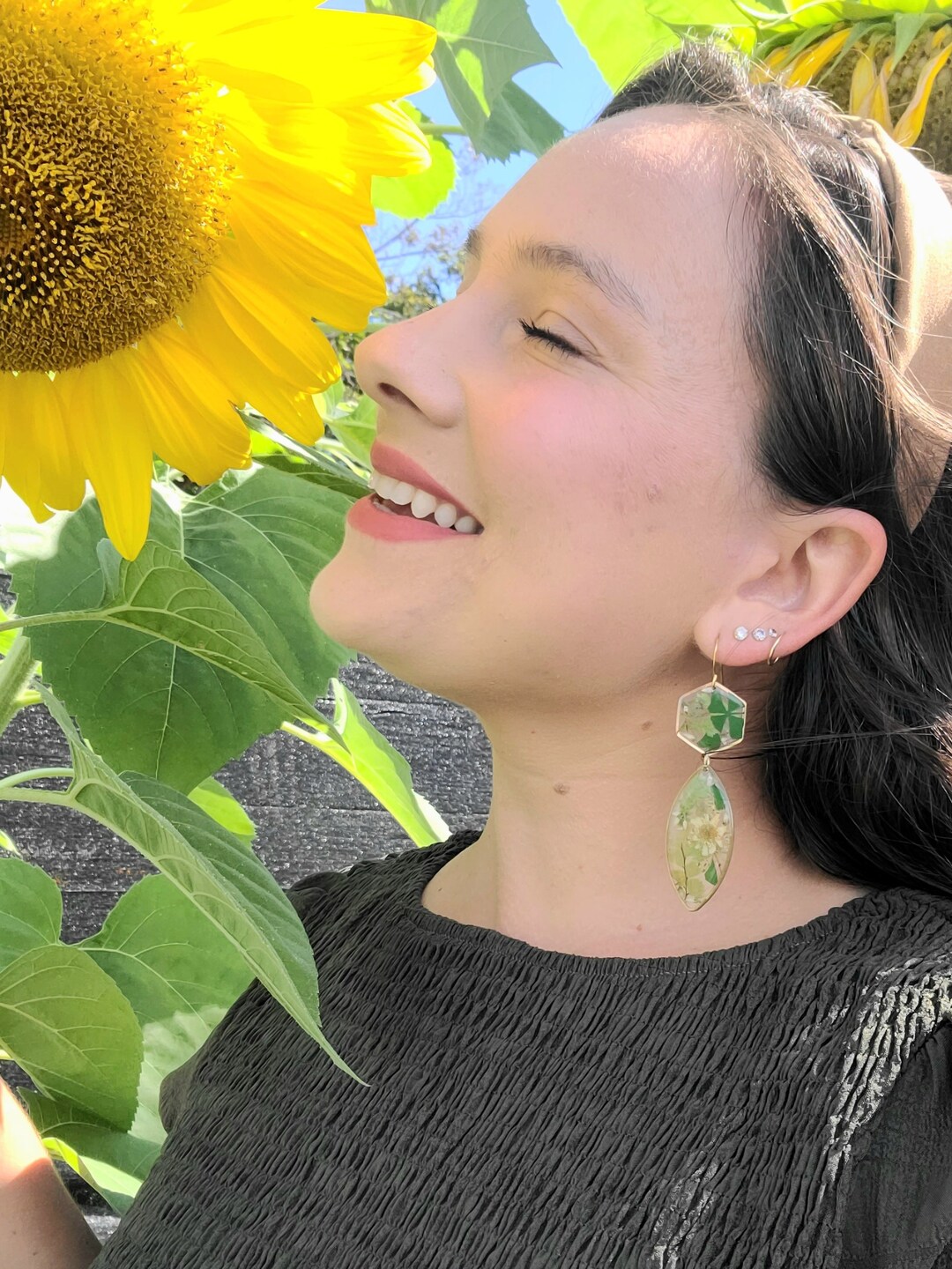 Handmade Gorgeous Real Plant Botanical Earrings | Green Boho Jewelry ...