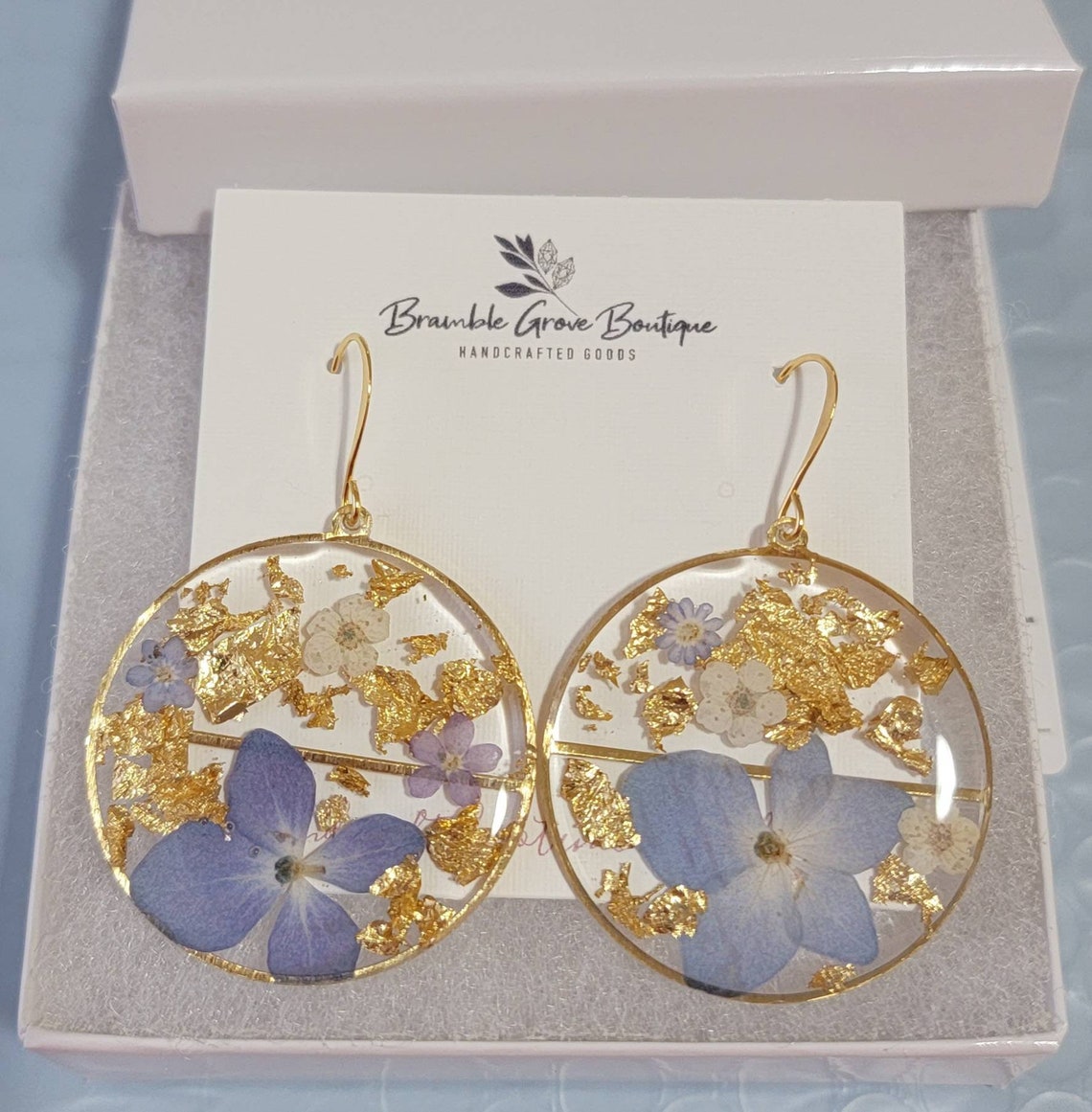 Handmade Gorgeous Blue Hydrangea Earrings | One of a Kind Floral ...