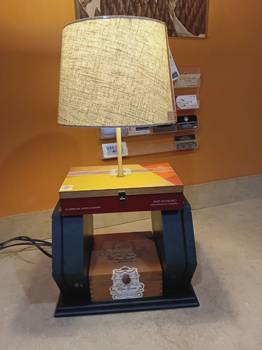 Handmade Real Wood Cigar Box Lamp Gift for Friend Unique - Etsy