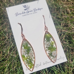 Handmade Real Botanical Earrings | Gardener Gift | Simple Nature ...