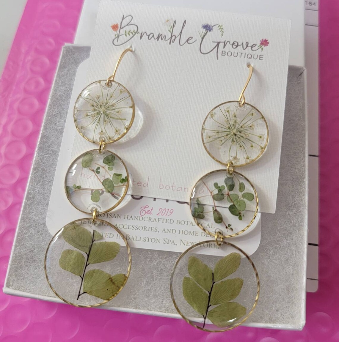 Handmade Real Pressed Plant Botanical Earrings Boho Jewelry - Etsy