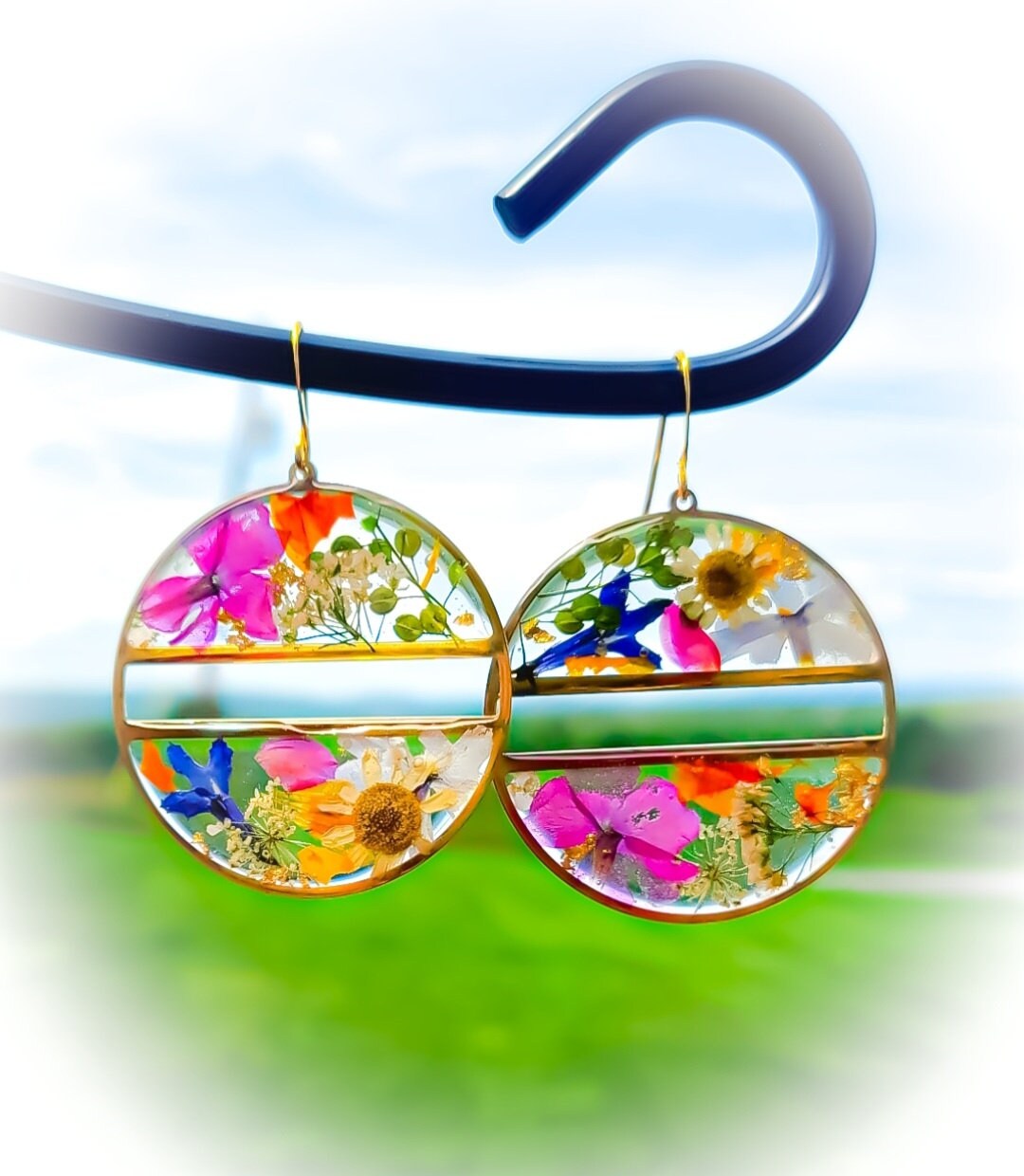 Handmade Unique Blooming Real Pressed Flower Bud Botanical Earrings - Etsy