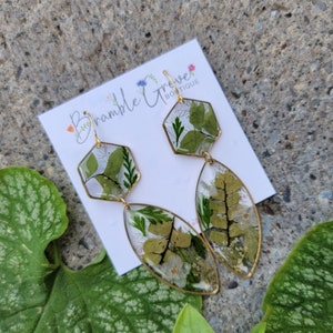 Handmade Gorgeous Real Plant Botanical Earrings | Green Boho Jewelry ...