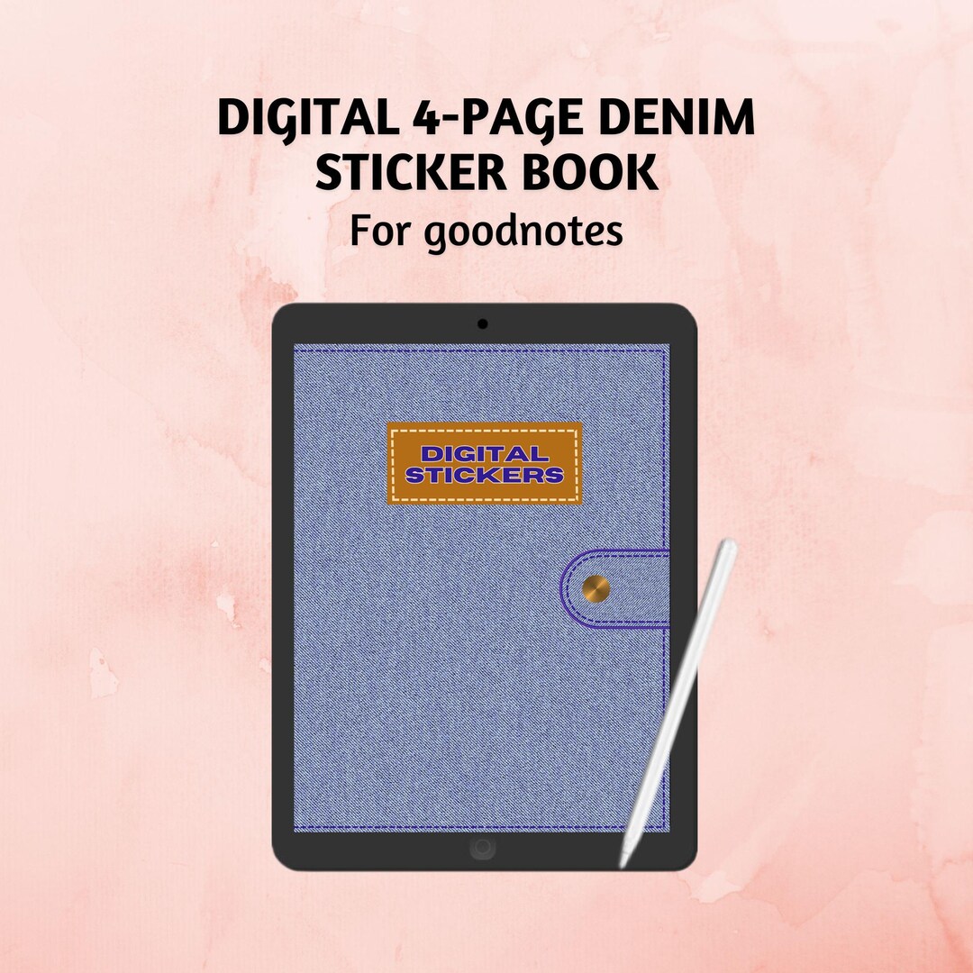 Blank Pages, Light Denim Digital Sticker Book, 4 Page Hyperlinked ...