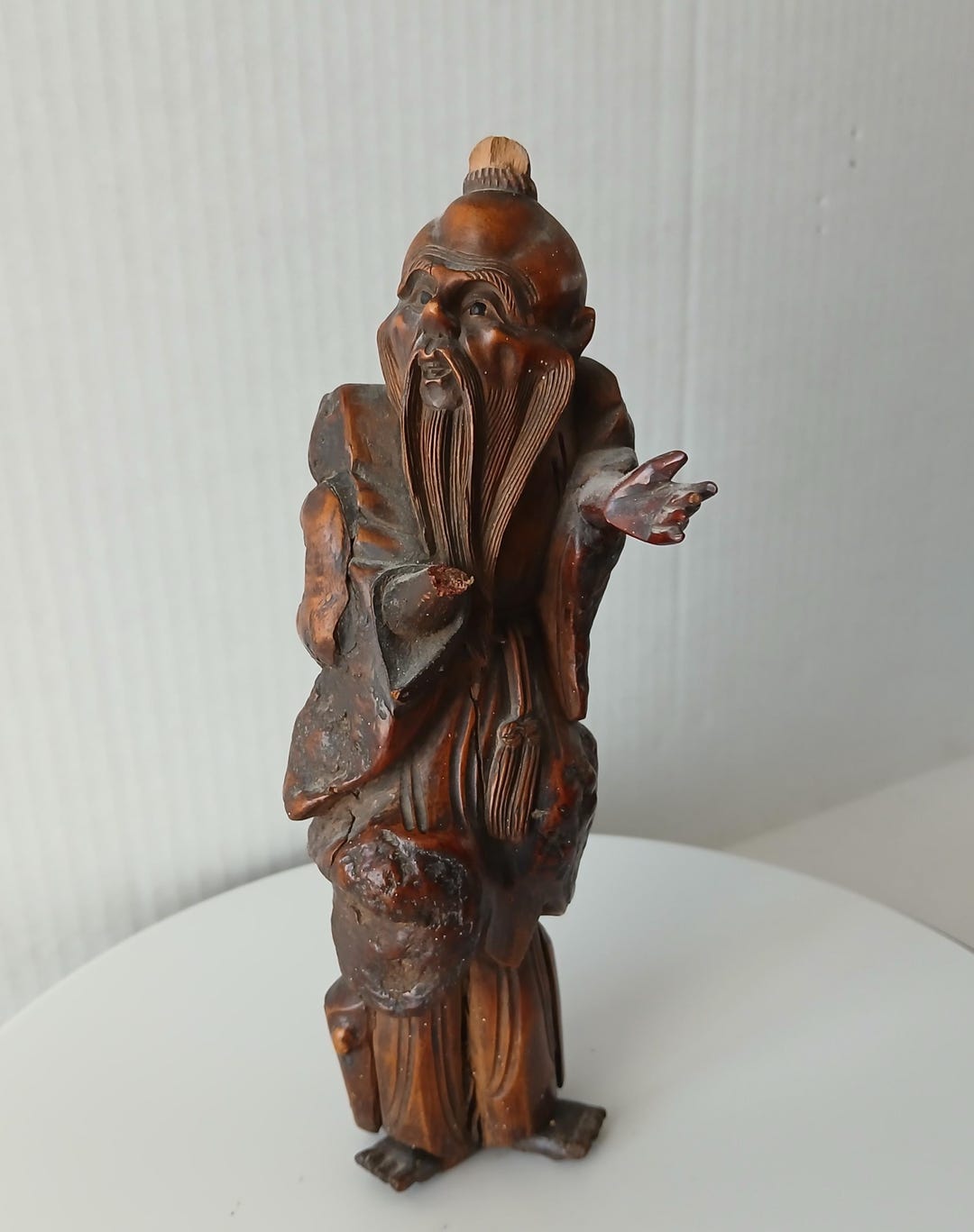 Antique Wood Carved Chinese Figure of an Old Man - Etsy