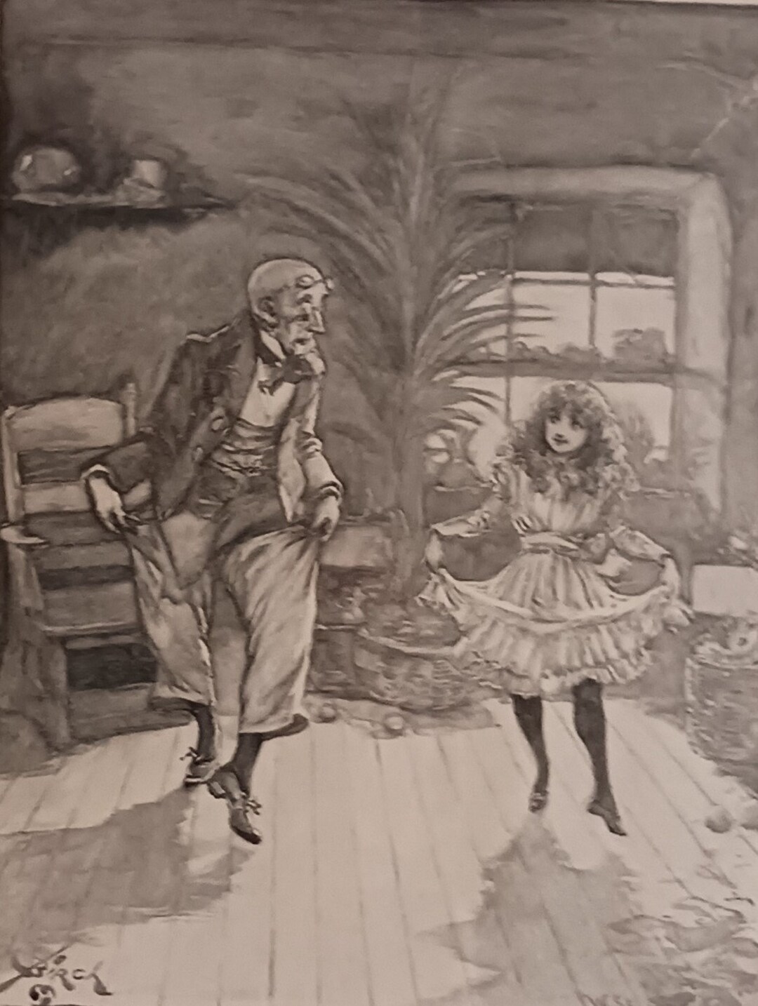 The Dancing Master - Original Victorian Print 1890 of Child's Dancing ...