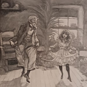 The Dancing Master - Original Victorian Print 1890 of Child's Dancing ...