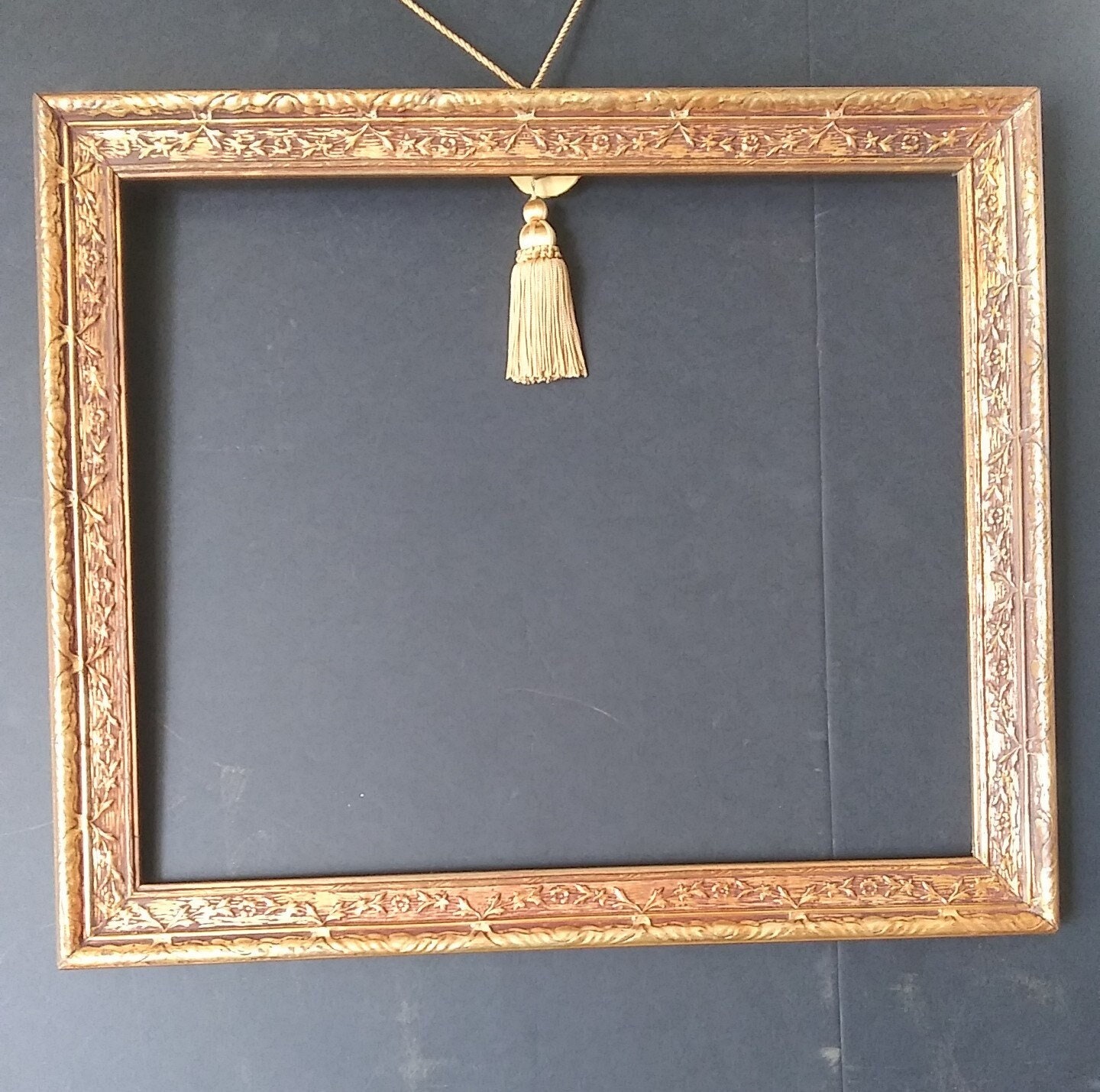 1960s Gold 20 X 24 Frame With Raised Floral and Foliate - Etsy
