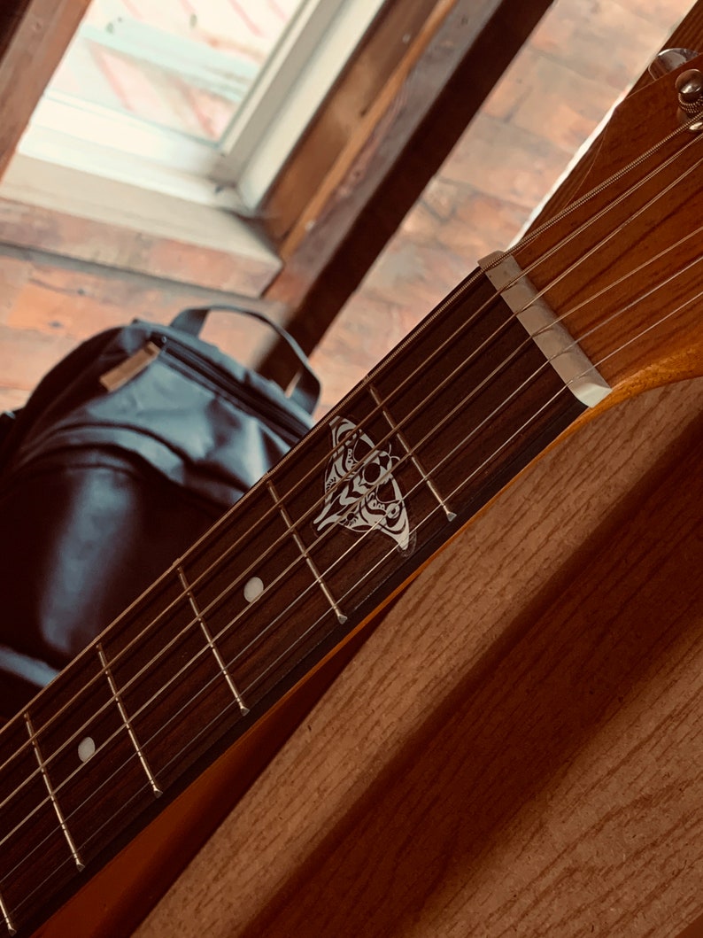Guitar Moth Vinyl Sticker - Etsy