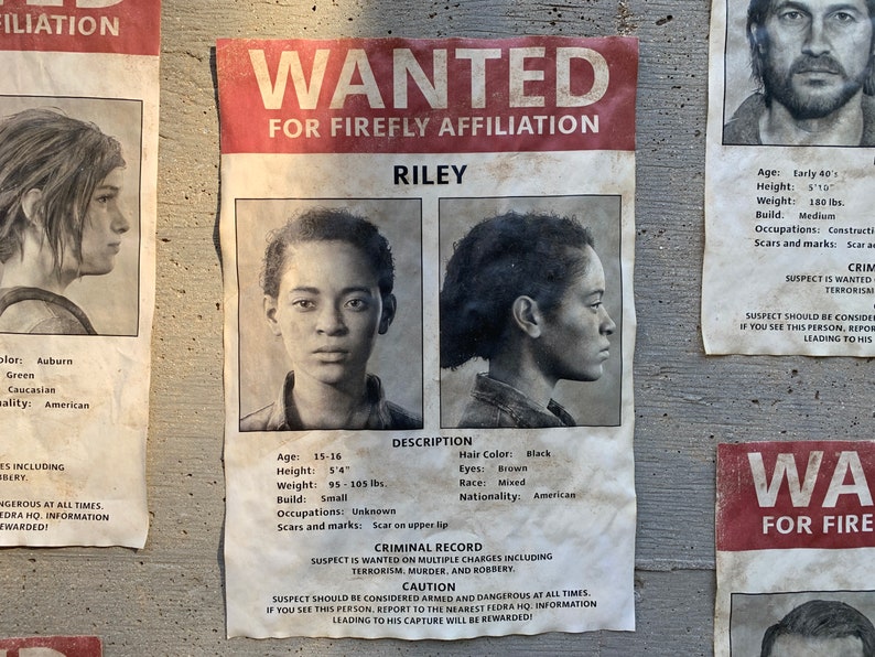 Riley Part I Wanted Poster the Last of Us Part I - Etsy