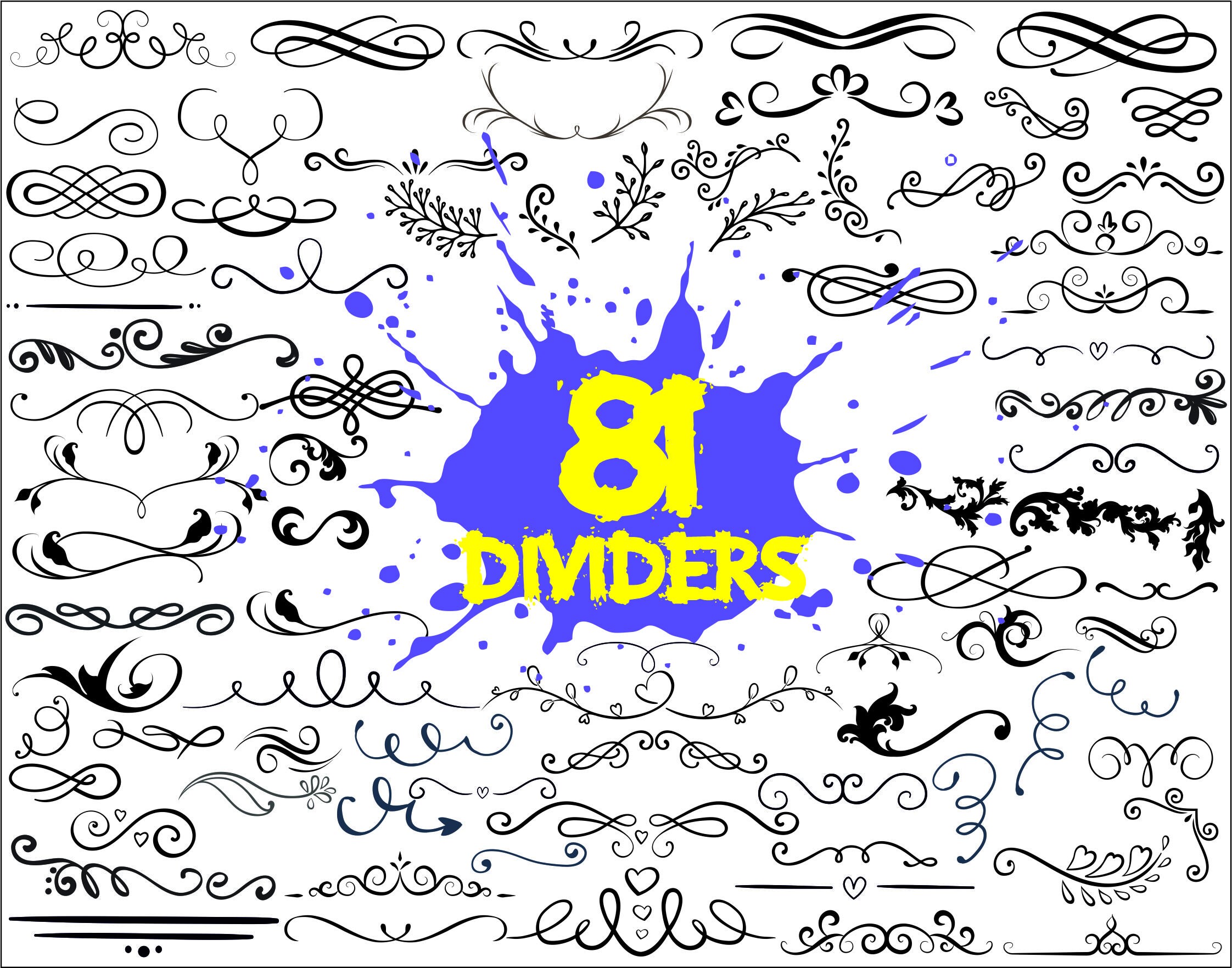 Dividers Bundle Svg Text Dividers Svg Flourish Svg Divider | Etsy