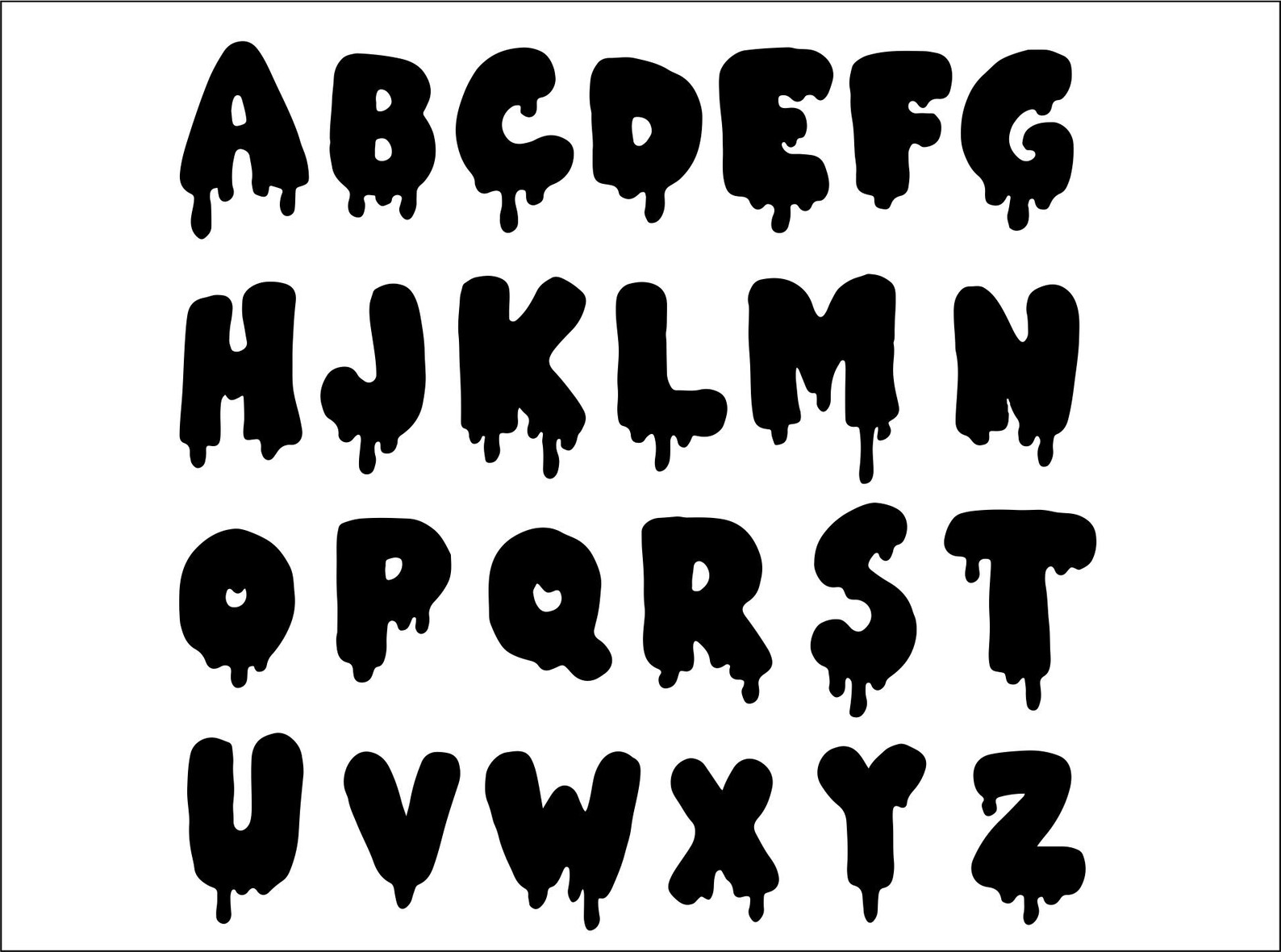 Dripping Font SVG Dripping Letters Svg Dripping Alphabet Etsy