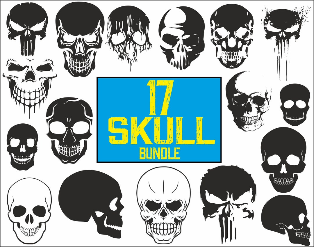 Skull SVG, Skull Clipart, Skull Cut Files for Silhouette, Skull Files ...