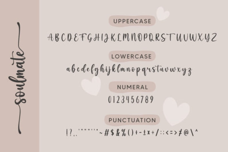 Soulmate Font, Cursive Font Bundle, Script Fonts, Canva Font, Procreate ...