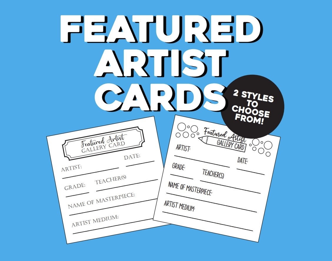 Featured Artist Cards - Etsy