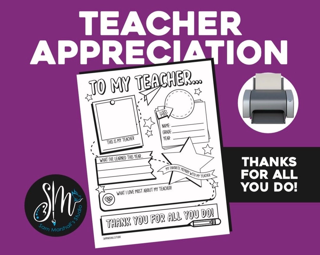 Teacher Appreciation Activity - Etsy